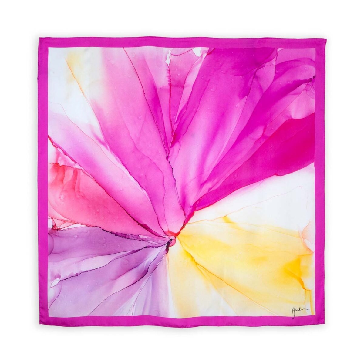 Pink And Yellow Silk Scarf Siena - Hamzah