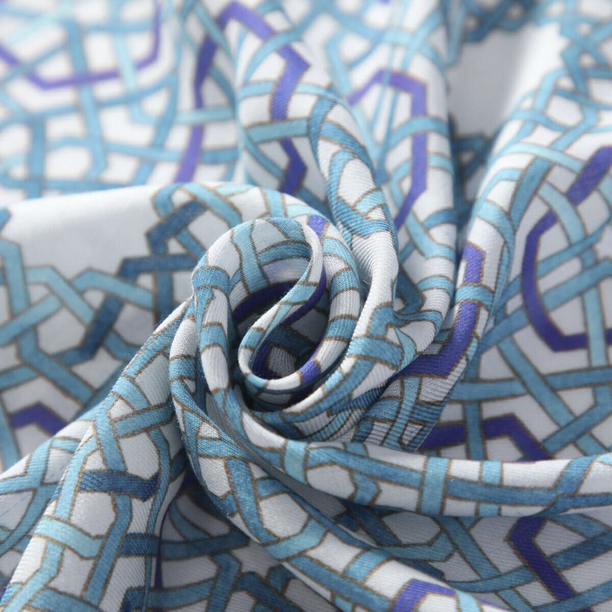 Blue and White Scarf inspired by Islamic Geometry